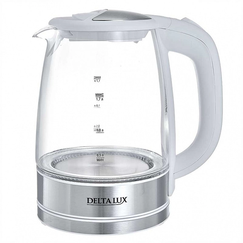 Էլեկտրական թեյնիկ Delta Lux DL-1204W ապակի 1.7լ 2200վտ գնել օնլայն